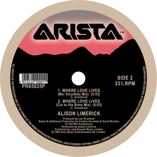 Alison Limerick / Where Love Lives (Frankie Knuckles, David Morales Re ...